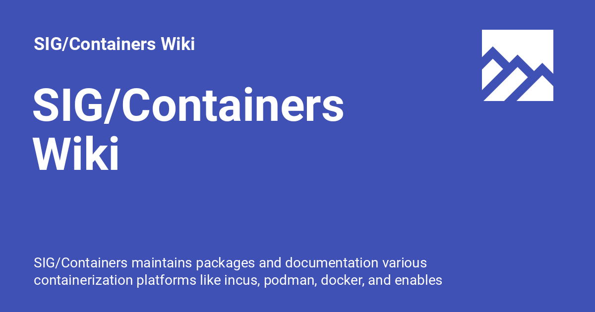 SIG/Containers Wiki